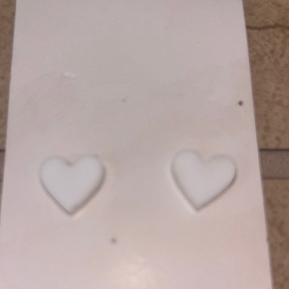 Jewelry | White Heart Shaped Earrings | Poshmark